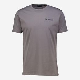 Replay Graues T-Shirt mit aufgedrucktem Logo