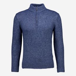 Replay Blauer Pullover mit Rollkragen und halbem Reißverschluss