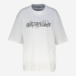 Off White Weißes T-Shirt mit aufgedrucktem Logo