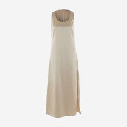 Reiss Champagnerfarbenes Lottie Maxikleid mit Metalleffekt