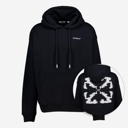 Off White Schwarzer Kapuzenpullover mit Logo-Detail