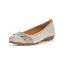 Gabor Ballerina »Ballerinas Veloursleder/Textil« Beige/Gold 42 42 Verschluss: Schlupfschuh