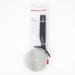 KitchenAid Schwarz-silberfarbenes Pizzarad aus Edelstahl