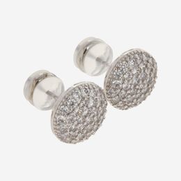 Silberfarbene Ohrstecker mit Ziersteinen