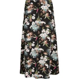Urban Classics Jerseyrock »Damen Ladies Viscose Midi Skirt«, 1 Stk. black tropical XS XS Modische Röcke für verschiedene Anlässe