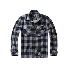 Brandit Langarmhemd &raquo;Herren Jeff Fleece Shirt Long Sleeve&laquo; 1 Stk. black-grey 3XL - US-Gr&ouml;&szlig;en US-Gr&ouml;&szlig;en 3XL Langarmhemden f&uuml;r vielseitige...