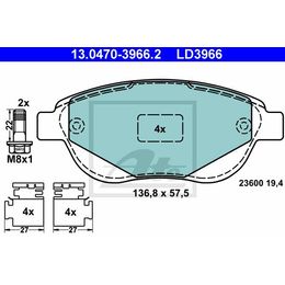 ATE Bremsensatz, Scheibenbremse vorne rechts links bel&uuml;ftet 283mm f&uuml;r PEUGEOT CITRO&Euml;N VAUXHALL OPEL 1611140780 4249J6 425471 1420-43050