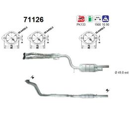 AS Katalysator 71126 f&uuml;r MERCEDES-BENZ 1244904120 1244909020