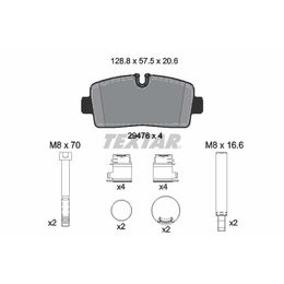 TEXTAR Bremsbelagsatz, Scheibenbremse hinten rechts links mit Zubeh&ouml;r f&uuml;r IVECO 42579529 2947801