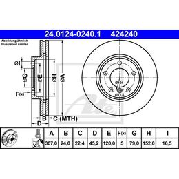 ATE Bremsensatz-Vorderachse Standard Disc / Ceramic IJZJSGK0Z6 Bremsensatz, Scheibenbremse vorne rechts links bel&uuml;ftet 307mm f&uuml;r MINI 34116770251 3411