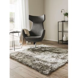 benuta Nest Hochflor Shaggyteppich Whisper Grau 60x60 cm - Bettvorleger f&uuml;r Schlafzimmer