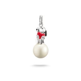 Thomas Sabo Anhänger Snoopy Mit Herz Auf Schneeball Peanuts in silberfarben, weiß, schwarz, rot | Gr.: onesize