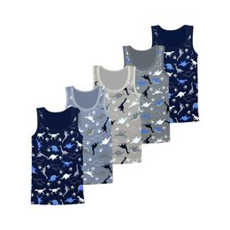 LOREZA 5er Set Unterhemden - Dinosaurier - Bunt | Gr.: 140/146