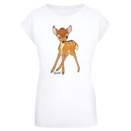 F4NT4STIC Extended Shoulder T Shirt Disney Bambi Classic in wei&szlig; | Gr.: S