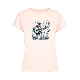 F4NT4STIC Box Tee Skelett spielt Gitarre, Musik, Liebe in pink | Gr.: S