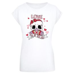 F4NT4STIC Extended Shoulder T-Shirt Anti Valentinstag LOVE is in the air in weiß | Gr.: M