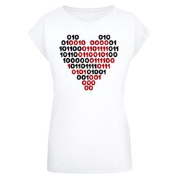 F4NT4STIC T-Shirt I love you Binary Code Herz in wei&szlig; | Gr.: S