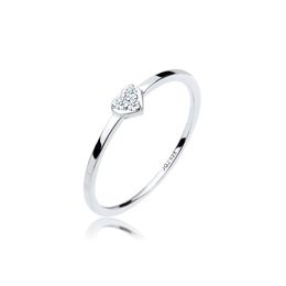 Elli DIAMONDS Ring 925 Sterling Silber Herz, Verlobungsring in Silber | Gr.: 58