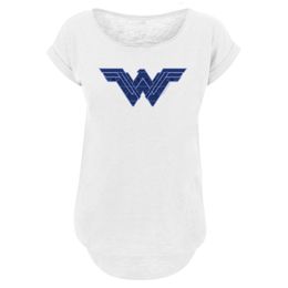 F4NT4STIC Long Cut T-Shirt DC Comics Wonder Woman Pattern Fill Logo in wei&szlig; | Gr.: XL