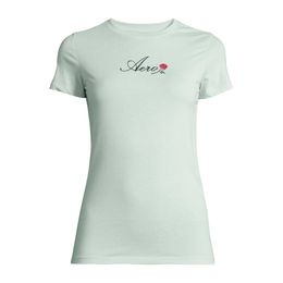A&eacute;ropostale T-Shirt 'JULY' Damen Gr&ouml;&szlig;e S hellblau / gr&uuml;n / rot / schwarz