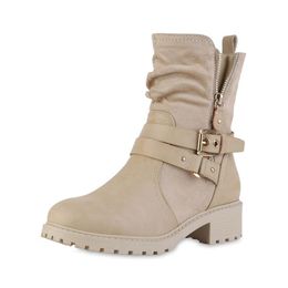 VAN HILL Biker Boots Scarlett in Beige | Gr.: 36