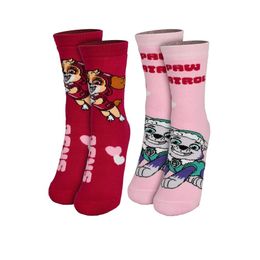 2er Pack PAW PATROL ABS Socken Stoppersocken antirutsch S&ouml;ckchen in rosa | Gr.: 27-30