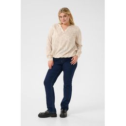 Kaffe curve Langarm-Bluse KCdiana Regular fit in Feather Gray,Chalk Print | Gr.: 50