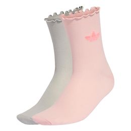 adidas originals Socken 'Ruffle 2 Pairs' Damen Gr&ouml;&szlig;e 40/42 grau / rosa