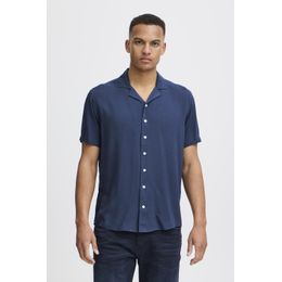 Kurzarmhemd Blend "BHShirt", Herren, Gr. S, US-Gr&ouml;&szlig;en, blau (marineblaus), 100% Viskose, unifarben, regular fit normal, V-Ausschnitt, normaler Saum, Hemden, L&auml;ssiges Kurzarmhemd