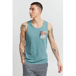 Tanktop Blend "BHTroppo", Herren, Gr. L, blau (mineral blau), Web, 100% Baumwolle, gemustert, regular fit normal, Rundhals, Tops Tanktop, Lässiges Tanktop mit Rundhalssauschnitt