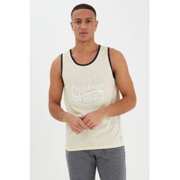 Tanktop Blend "BHWalex", Herren, Gr. L, wei&szlig; (bone wei&szlig;), Web, 100% Baumwolle, unifarben, regular fit, Rundhals, eng angesetztes B&uuml;ndchen, Tops Tanktop, L&auml;ssiges Tanktop mit Rundhalssauschnitt