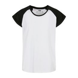 Urban Classics M&auml;dchen T-Shirt "Urban Classics Damen Girls Contrast Raglan Tee"wei&szlig;, schwarz, Gr. 146, mehrfarbig, 100% Baumwolle, Shirts