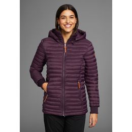 Steppjacke Kangaroos, Damen, Gr. 32, lila (midnight plum), Web, Obermaterial: 100% Polyamid. Futter: 100% Polyamid. Wattierung: 100% Polyester, unifarben, Rippb&uuml;ndchen, Jacken Steppjacke, f&uuml;r kalte Tage, pflegeleicht und schmutzabweisend