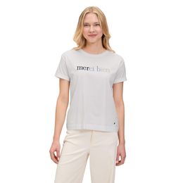 BETTY & CO Kurzarmshirt BETTY & CO "Damen mit Stickerei", Damen, Gr. L, beige (patch cream, dunkelblau), Obermaterial: 100% Baumwolle, loose fit normal, Rundhals, Shirts