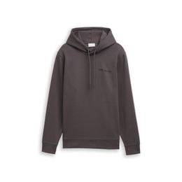 Tom Tailor Herren Hoodie Sweatshirt, schwarz, Uni, Gr. L