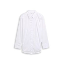 Tom Tailor Damen Plus Size - Loose Fit Bluse mit Strasssteinen, wei&szlig;, Uni, Gr. 50