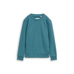 Tom Tailor Jungen Basic Sweatshirt mit Print, gr&uuml;n, Uni, Gr. 152