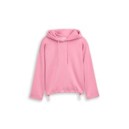 Tom Tailor Denim Damen Loose Fit Scuba Hoodie Sweatshirt, rosa, Uni, Gr. S
