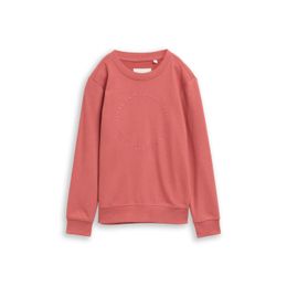 Tom Tailor Jungen Basic Sweatshirt mit Print, rot, Uni, Gr. 152