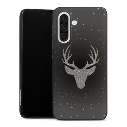 DeinDesign Galaxy A56 5G Handy Silikon Hülle Case schwarz Handyhülle Deer Glitzer Winter