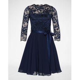 Swing Spitzenkleid mit Chiffon-Rock Damen Gr&ouml;&szlig;e 36 navy