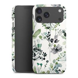 DeinDesign iPhone 17 Pro Max Handy Premium Case Smartphone Handyh&uuml;lle Schutzh&uuml;lle gl&auml;nzend Flowers Water Colour Eukalyptus Premium Case
