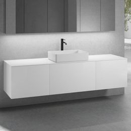 neoro n50 M&ouml;belanlage B: 200 cm mit 3 Ausz&uuml;gen, Waschtisch B: 58 cm wei&szlig; matt,, BN0065WM+BN0432WM+2#BN0431WM+BN0406WM,