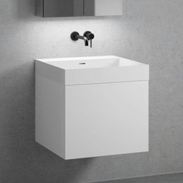 neoro n50 Unterschrank B: 60 cm mit 1 Auszug, Waschtisch ohne Hahnloch wei&szlig; matt,, BN0133WM+BN0431WM,