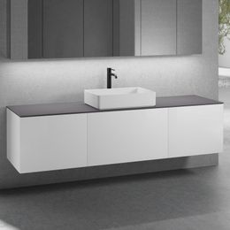 neoro n50 M&ouml;belanlage B: 200 cm mit 3 Ausz&uuml;gen, Waschtisch B: 58 cm wei&szlig; matt,, BN0065WM+BN0432WM+2#BN0431WM+BN0406GR,