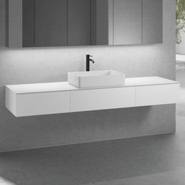 neoro n50 M&ouml;belanlage B: 200 cm mit 3 Ausz&uuml;gen, Waschtisch B: 58 cm wei&szlig; matt,, BN0065WM+BN0412WM+2#BN0411WM+BN0406WH,