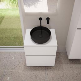 evineo ineo5 evo Unterschrank B: 60 cm mit 2 Ausz&uuml;gen, ineo6 Waschtisch &Oslash; 39 cm schwarz matt,, BE0956WM+BE0962WM+BE0935BM,