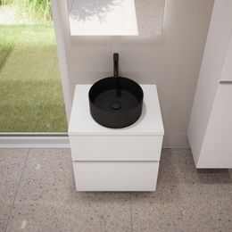 evineo ineo5 evo Unterschrank B: 60 cm mit 2 Ausz&uuml;gen, ineo7 Waschtisch &Oslash; 36 cm schwarz matt,, BE0956WM+BE0962WM+BE0942BM,