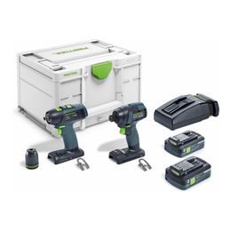 FESTOOL TID 18 HPC 40 I-Set T18 Schrauber- und Bohrer-Set 18V 3-Gang Schlagschrauber b&uuml;rstenloser EC-Motor Systainer SYS3 M 577244)