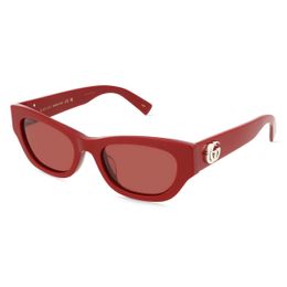 Gucci GG1954SA | Damen-Sonnenbrille | Fassung: Vollrand, Cat Eye, Acetat, Burgunder | Glasfarbe: Rot